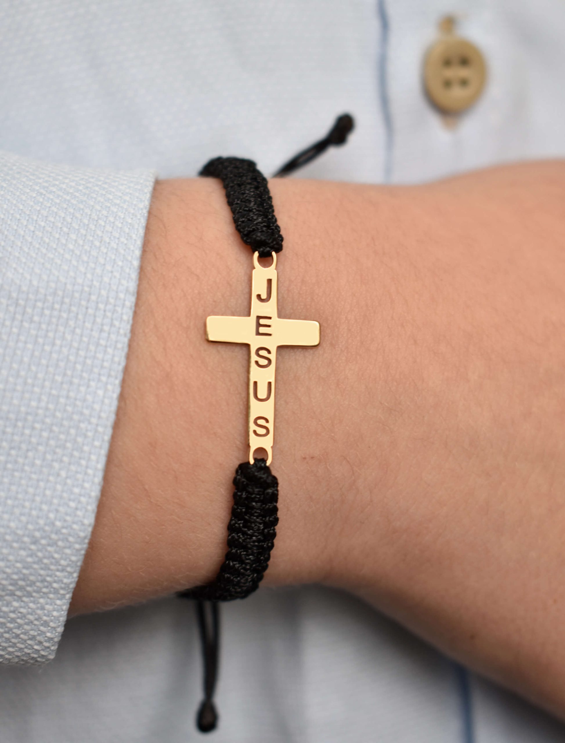 18K Gold Jesus Cross Kids Bracelet - Garo Boyadjian